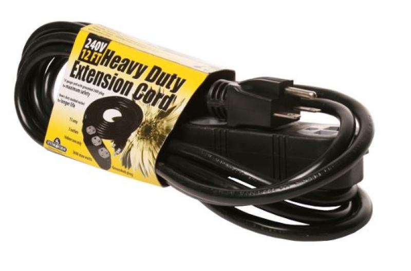 Heavy Duty Extension Cord, 240V, 12' – Pachamama Indoor Farming ...